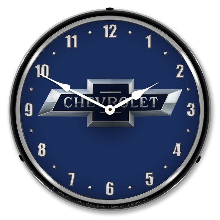 Chevrolet Bowtie 100th Anniversary LED Lighted Clock | THE MANCAVE GARAGE