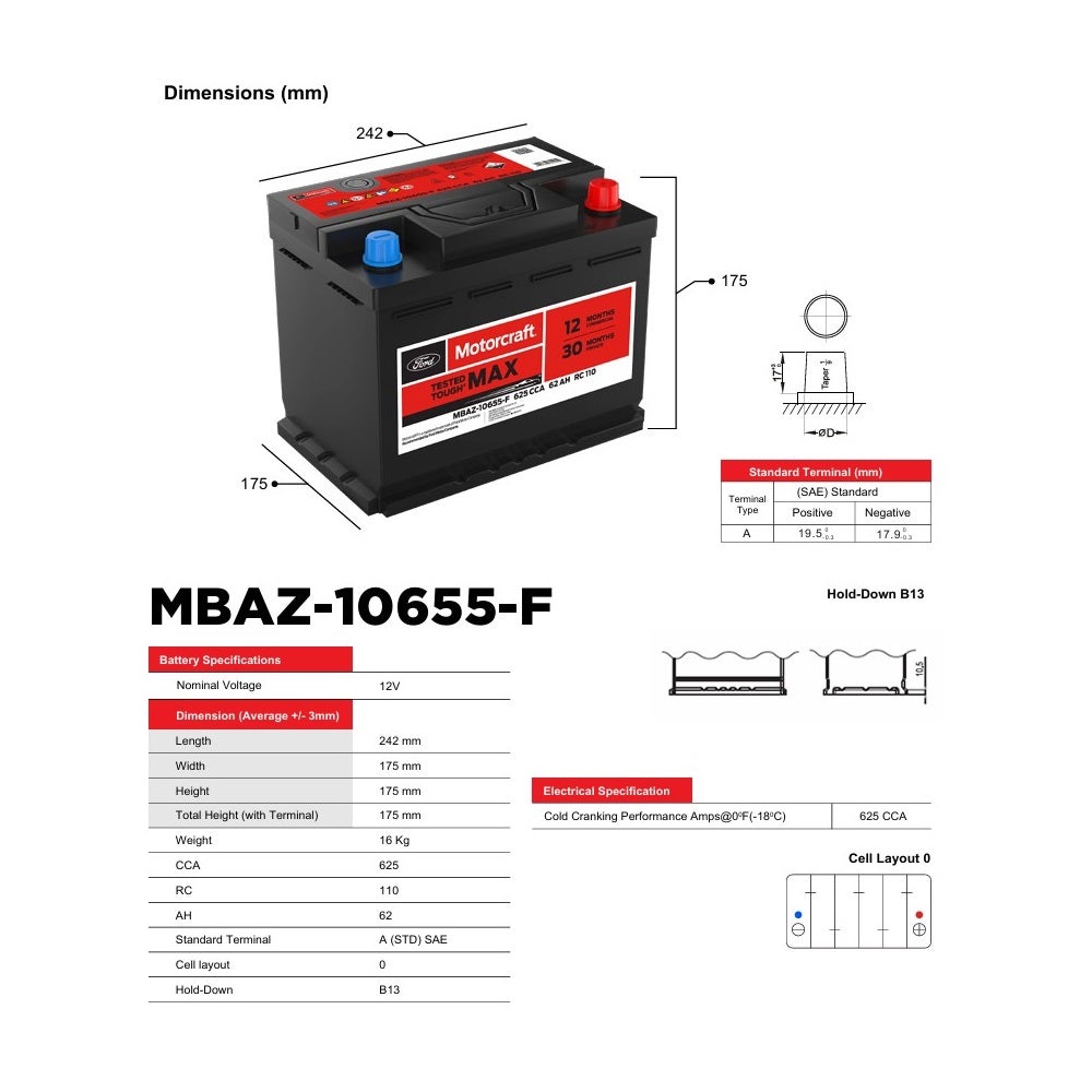 Genuine Motorcraft Mustang Battery 2015-2023 | THE MANCAVE GARAGE