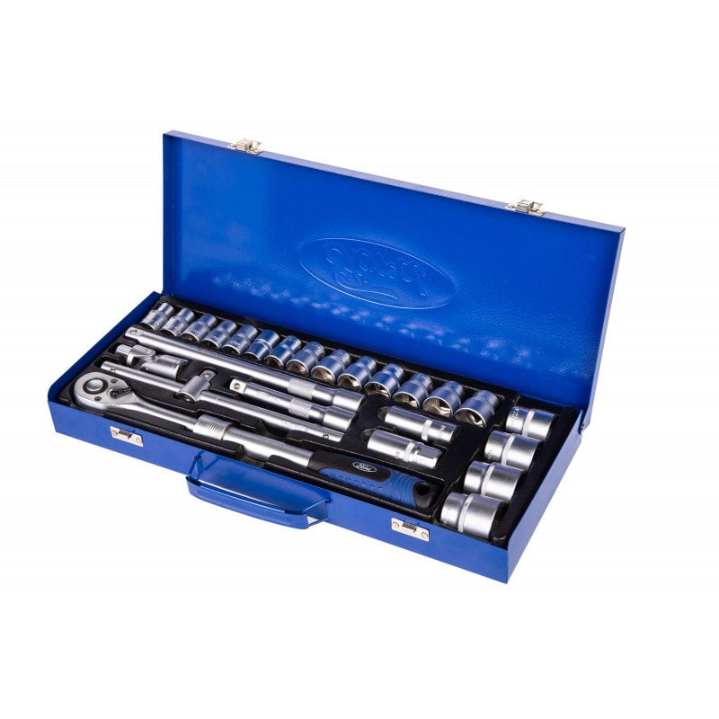 Ford Tools Ratchet and Socket Set 25PC 1/2” Metric | THE MANCAVE GARAGE